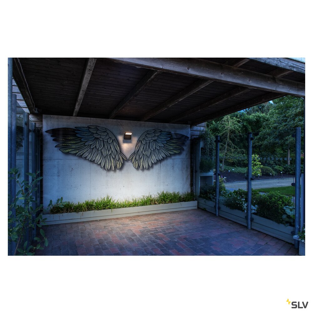 SLV ORDI II, WL, Wall-mounted light, Square, 2200/3000 K, IP65, Black ...