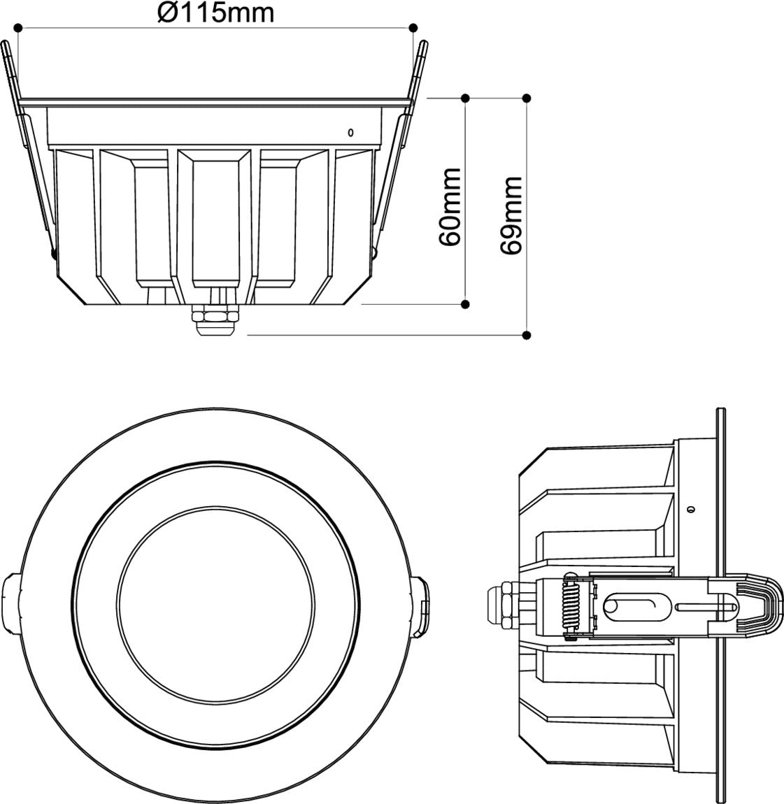 SLV DOWNLIGHT P, 115 18 WM 840 60 ML DALI WH IP54 1010762 – Commercial ...
